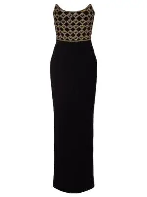 Rebecca Vallance Embellished Corset Gown - Black