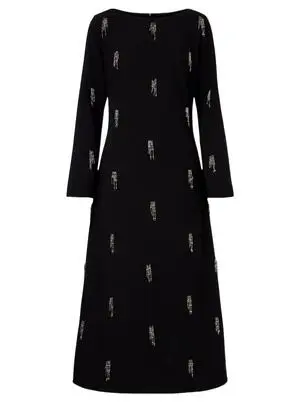 Simkhai Coretta Embellished Crepe Midi Dress - Black