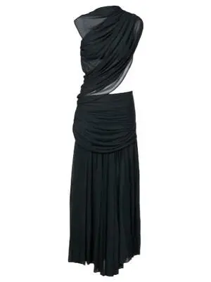 Proenza Schouler Irma Draped Cutout Jersey Midi Dress - Black