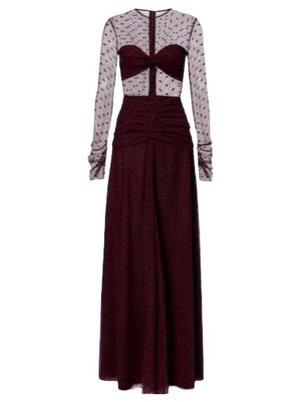Rebecca Vallance Barbera Point D'esprit Tulle Gown - Brown