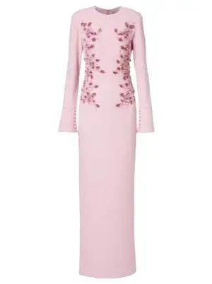Rebecca Vallance Lulee Embellished Floral Gown - Pink