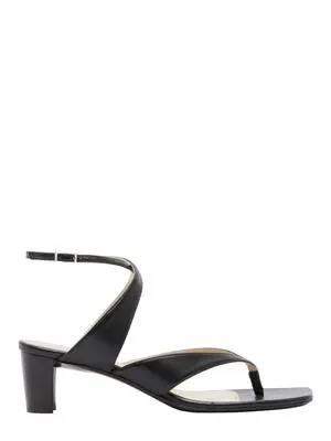 LEMAIRE Leather Sandals With Buckled Ankle Strap - Black