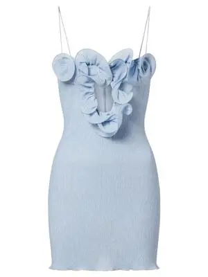 Magda Butrym Ruffled Crêpe Mini Dress - Blue