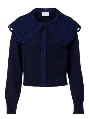 Erdem Crochet-trimmed Wool-blend Cardigan - Black