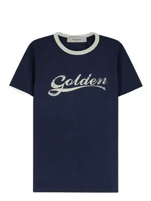 GOLDEN GOOSE Logo Cotton T-shirt - Multicolor