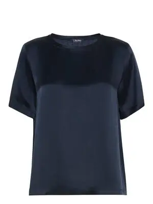 Max Mara Satin T-shirt - Navy