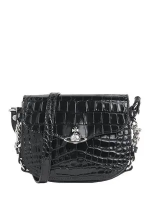 VIVIENNE WESTWOOD Croc-embossed Leather Hunter Cross-body Bag - Black