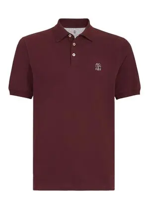 Brunello Cucinelli Cotton Piqué Logo Polo Shirt - Purple