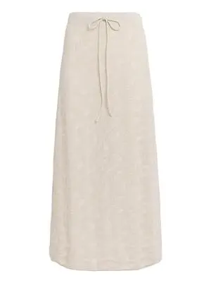 LAUREN MANOOGIAN Pima Cotton Midi Skirt - Beige