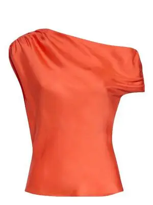 TOCCIN Veda One-shoulder Ruched Top - Flame