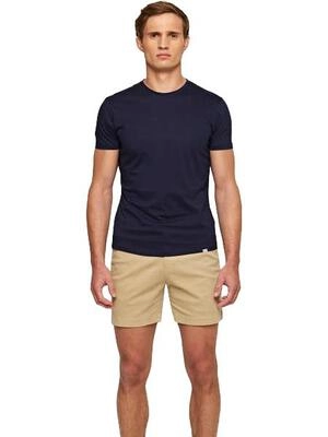 Orlebar Brown Ob T Mercerised Tailored Fit Crew Neck Cotton T-shirt Navy