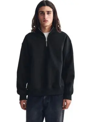 H&M Loose Fit Zip-top Sweatshirt - Black