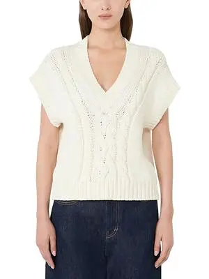 Max Mara Cable Knit Sweater Vest - Ecru