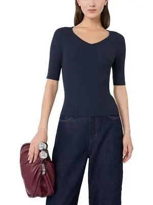 MAX MARA Weekend Max Mara V-Neck Ribbed Knit Sweater