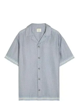 CHE Lucena Printed Satin-twill Shirt - Light Blue
