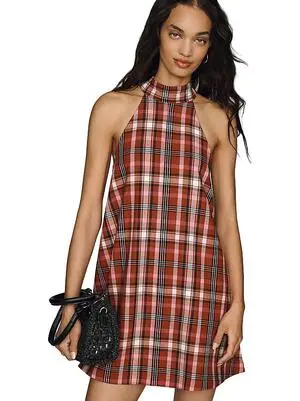 Maeve Keiko Halter Mini Dress - Multi Plaid