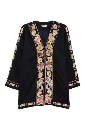 BODE Bode Embroidered Feather Runner Jacket Black