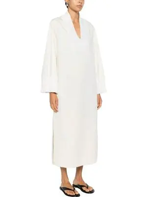 BY MALENE BIRGER Moldoa Ribbed-knit Trim Midi Dress - Neutrals