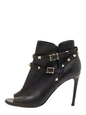 Valentino Garavani Rockstud Open-toe Ankle Boots - Black