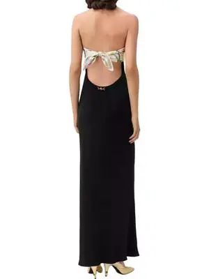 Versace Crêpe Marocain Strapless Gown With Medusa Hardware - Black