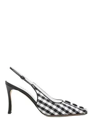 Manolo Blahnik Alexa Check-pattern Heeled Pumps - Black