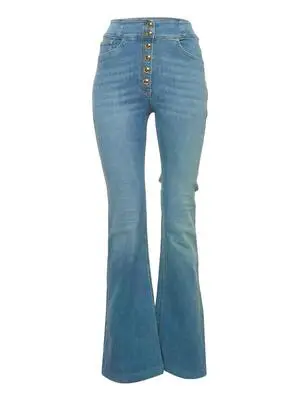 Elisabetta Franchi Buttoned Flared-leg Jeans - Blue