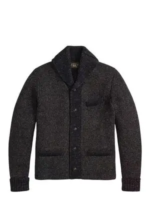 Ralph Lauren Shawl-lapel Waffle-knit Cardigan - Blue