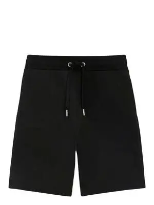 AMI Paris Cotton Embossed De Coeur Shorts - Black