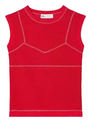 Tory Burch Mesh Knit Top - Red