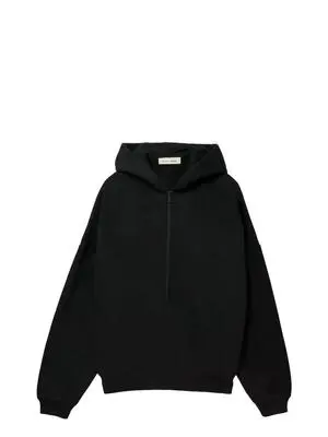 ESSENTIALS Logo-print Half-zip Hoodie - Black