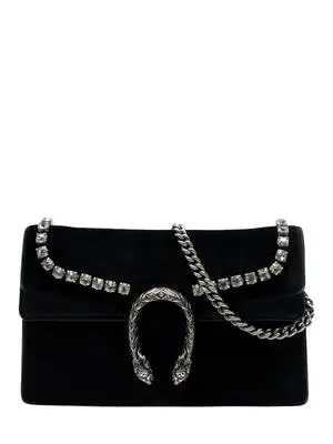 GUCCI Gucci Dionysus Mini Crystal Embellished Velvet Crossbody Bag