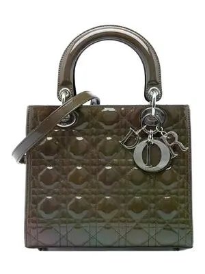 Dior Patent Cannage Lady Satchel - Brown