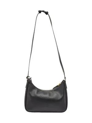 Prada Re-edition Saffiano Leather Shoulder Bag - Black