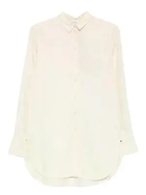 BY MALENE BIRGER Cream White Slub Texture Shirt - Neutrals