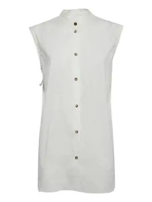 LANVIN Sleeveless Button-front Shirt - White