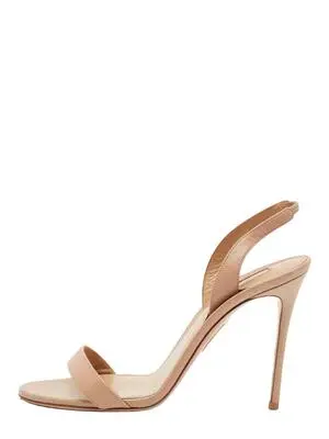AQUAZZURA Aquazzura Beige Leather Slingback Stiletto Sandals