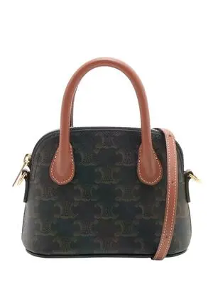 Celine Triomphe Coated Canvas Dome Satchel - Brown
