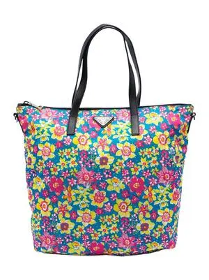 Prada Tessuto Stampato Satchel - Blue