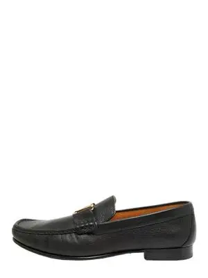 LOUIS VUITTON Montaigne Leather Loafers - Black