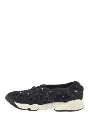 Dior Fusion Embellished Mesh Slip-on Sneakers - Black