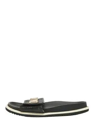 Moschino Plaque Sandals - Black