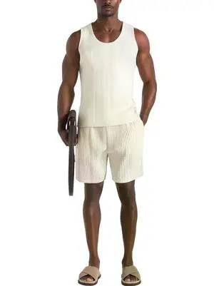 Manière De Voir Cream Pleated Shorts - Neutrals