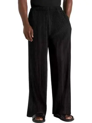 Manière De Voir Pleated Wide-leg Trousers - Black