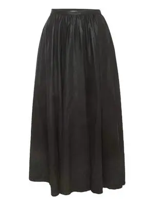 Dior Coated Pleated Midi Skirt - Black