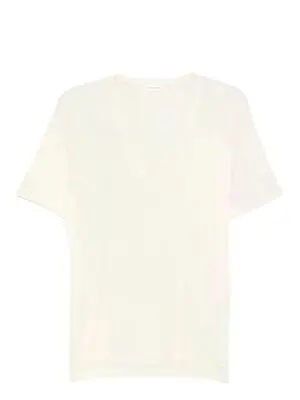 BY MALENE BIRGER Cream V-neck T-shirt - Neutrals