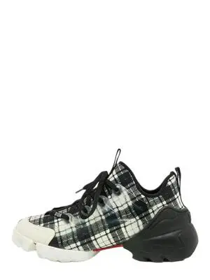 Dior D-connect Checked Lace-up Sneakers - Black