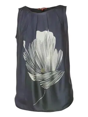MAX MARA Max Mara Sleeveless Silk Floral Print Top