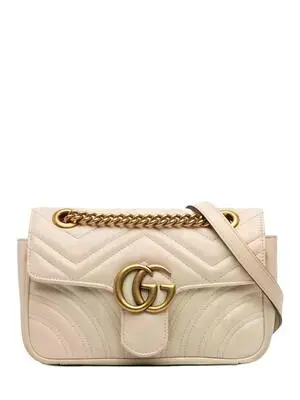 Gucci Gucci GG Marmont Matelassé Calfskin Shoulder Bag White