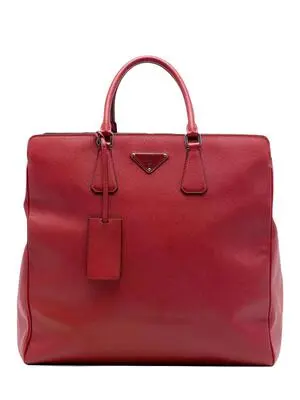 PRADA Prada Saffiano Lux Double Handle Shopping Tote Satchel