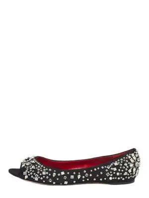 Moschino Crystal-embellished Ballet Flats - Black